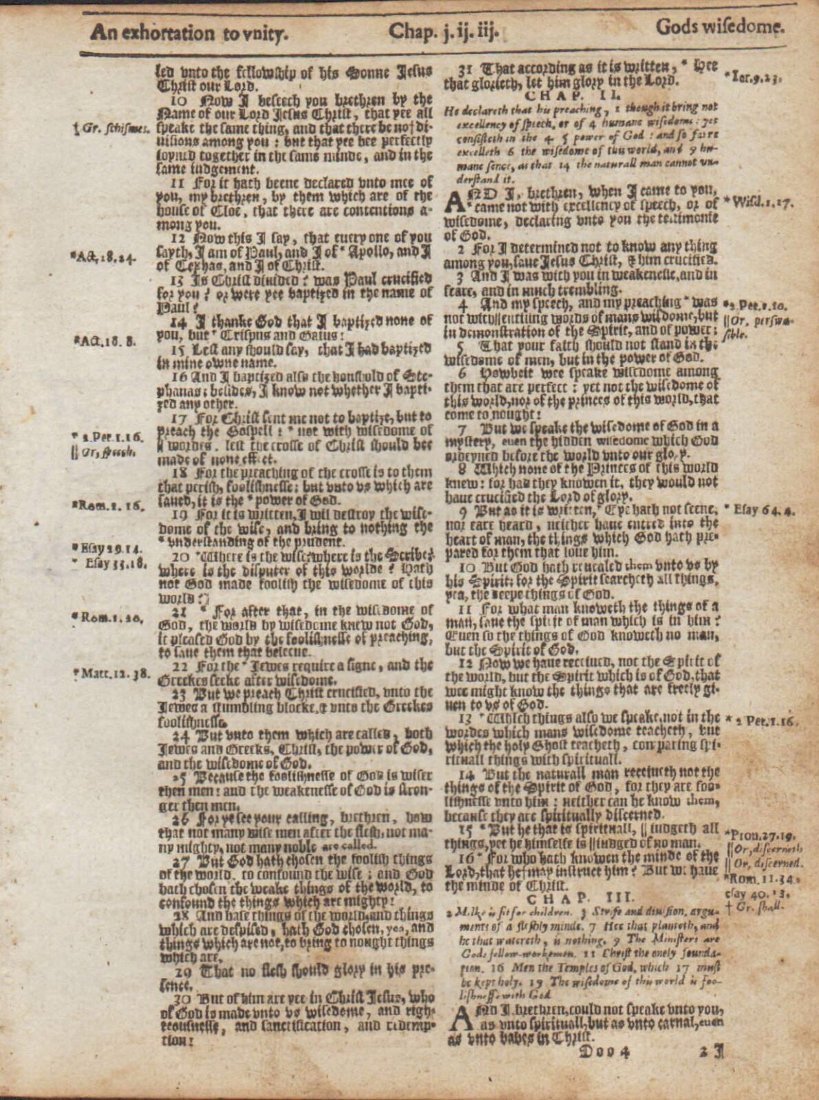 King James - 1621 - 1 CORINTHIANS 1-4 - Historic Bibles & Engravings